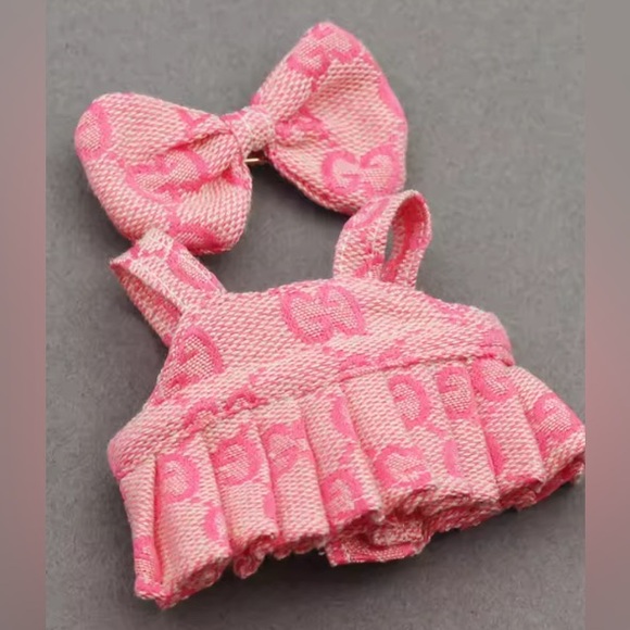 Toys | Pink Labubu Hair Bow And Dress Set | Poshmark